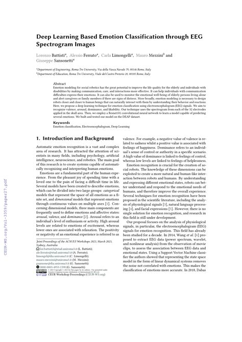 pdf deep learning based emotion classification through eeg spectrogram images
