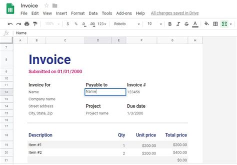 How To Create Blank Invoice Templates On Google Docs Spreadsheet
