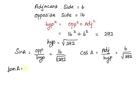 solved use figure 1 to evaluate each trigonometric function of angle a the side adjacent to