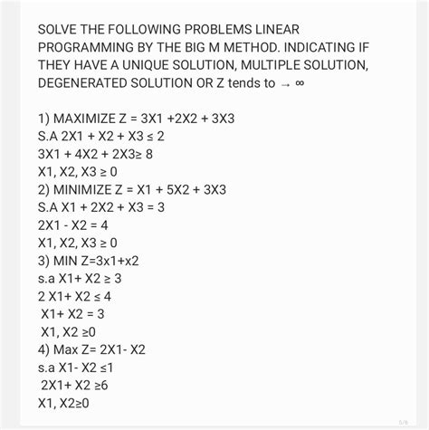 solved solve the following problems linear programming by
