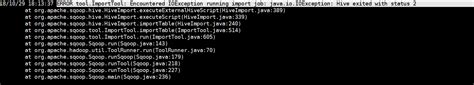 ERROR Tool ImportTool Encountered IOException Running Import Job Java