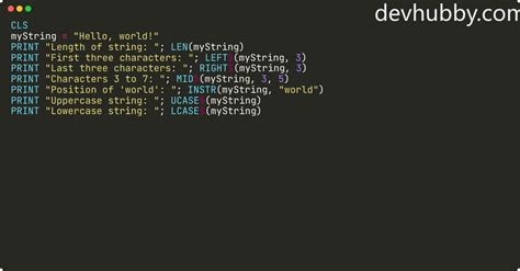 how to use string operations in qbasic