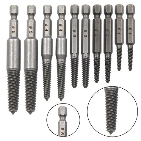 10pc Hexagonal Shank Broken Head Screw Extractor Screw Broken Head Screwdriver For Taking Out