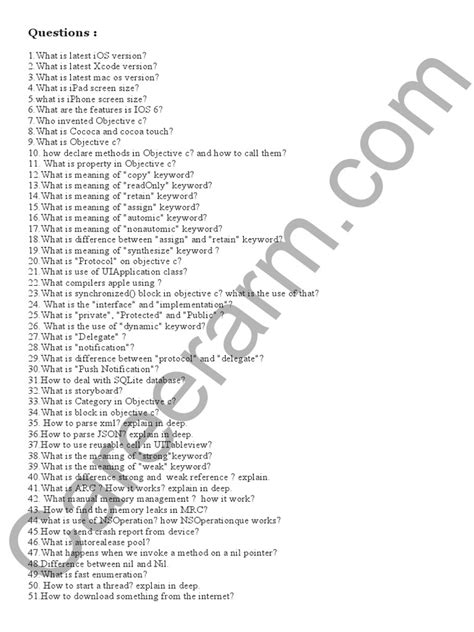 ios interview questions with answers pdf pdf objective c class computer programming