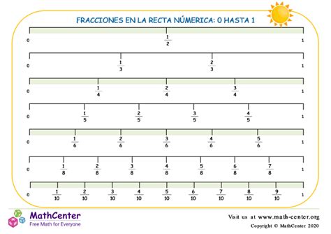 Tercer Grado Hojas De Aprendizaje Fracciones En La Recta Númerica Math Center