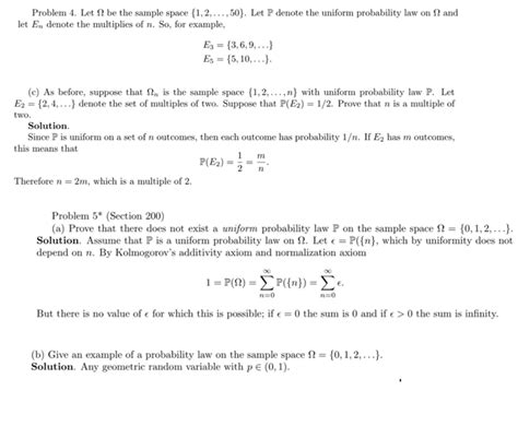 get answer let s be the sample space {1 2 50 let p denote the uniform transtutors