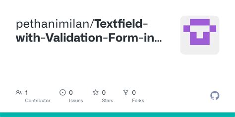 GitHub Pethanimilan Textfield With Validation Form In Flutter