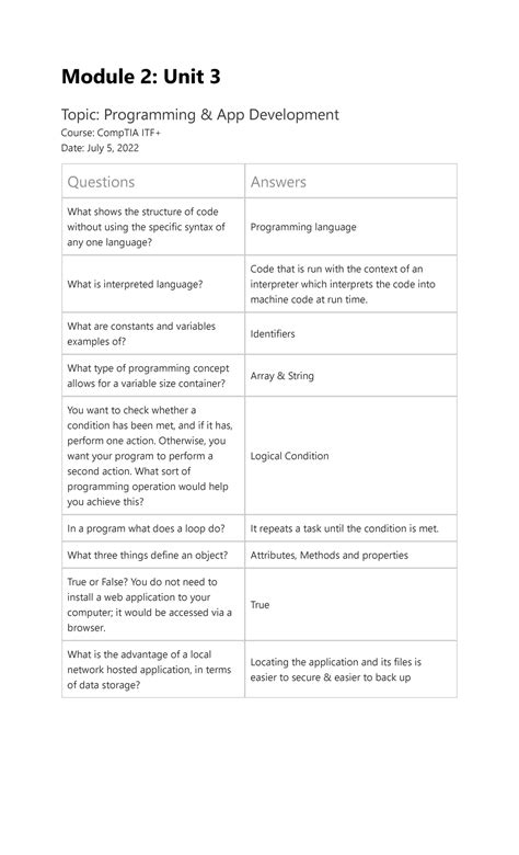 module 2 unit 3 programming and app development module 2 unit 3 topic programming and app
