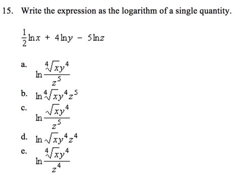 solved write the expression as the logarithm of a single