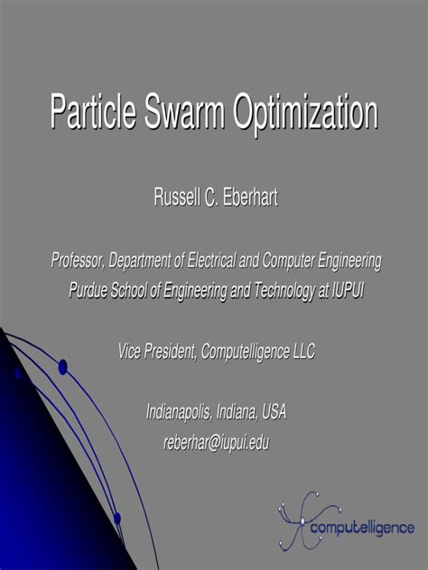 particle swarm optimization pdf artificial neural network mathematical optimization