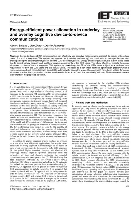 pdf energy efficient power allocation in underlay and overlay cognitivedevice to device