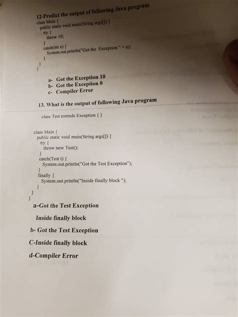 solved 12 predict the output of following java program c