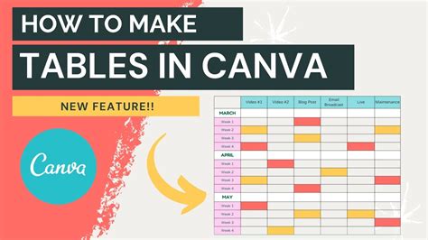 How To Make Tables In Canva New Feature Youtube