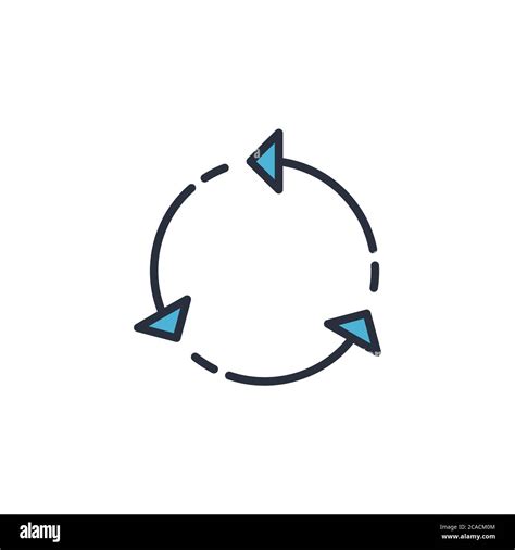 Three Arrows Cycle Vector Icon Symbol Isolated On White Background