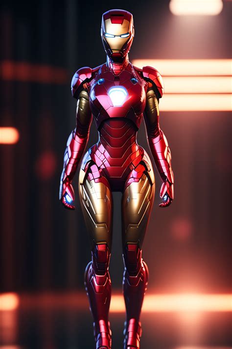 Lexica A Female Version Of Iron Man In Full Body View Dream Like Art Smooth Lighting