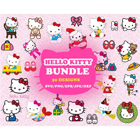50 Dessigns Hello Kitty Svg Bundle Inspire Uplift