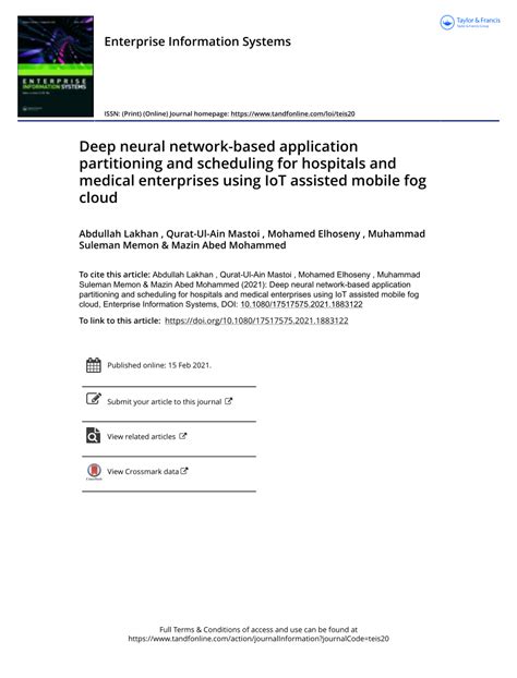 pdf deep neural network based application partitioning and scheduling for hospitals and