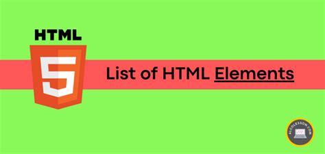 html elements complete list with example