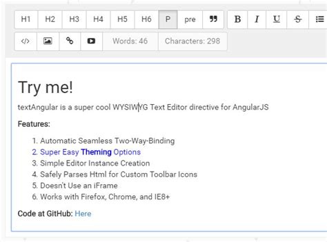 Text Editor Wysiwyg Editor For Angular Js TextAngular Angular Script