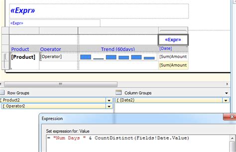 Sql Server SSRS Expression To Count The Distinct Number Of Items