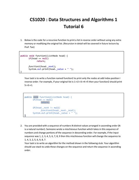 solution 06 programming java practice cs1020 data structures and algorithms 1 tutorial 6 1