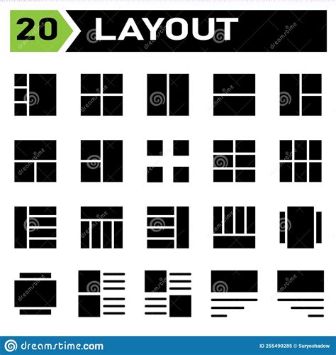 layout icon set include layout grid dashboard interface user interface align template