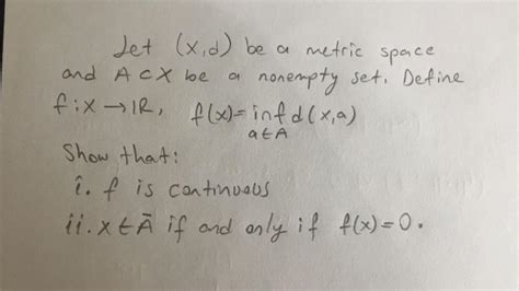 solved 01 nonempty set define jet x d be a metric space