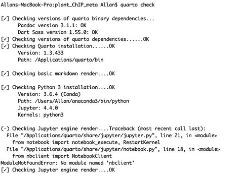 When Rendering A Quarto File Unable To Locate An Installed Version Of
