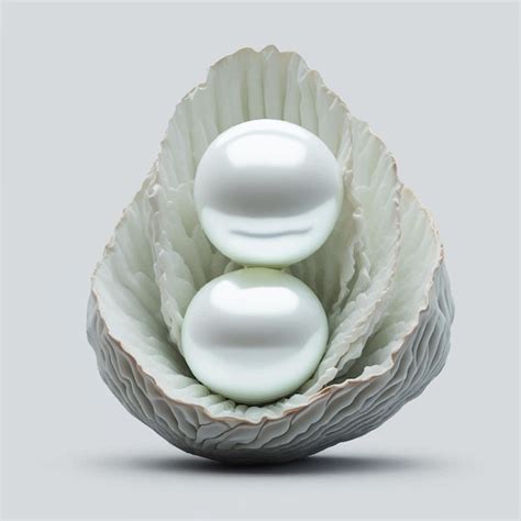 Premium Vector Pearl In A Shell Vector Illustration White Background