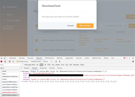 bug invalidargumentexception unable to resolve null driver · issue 71 · spartnernl laravel