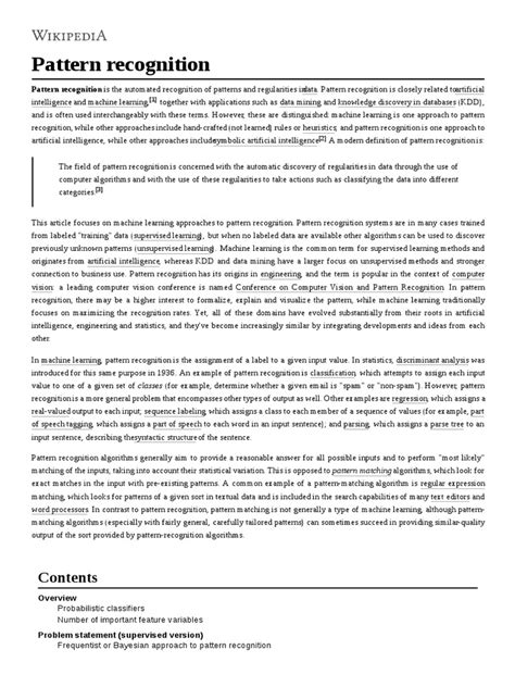 pattern recognition pdf pattern recognition statistical classification