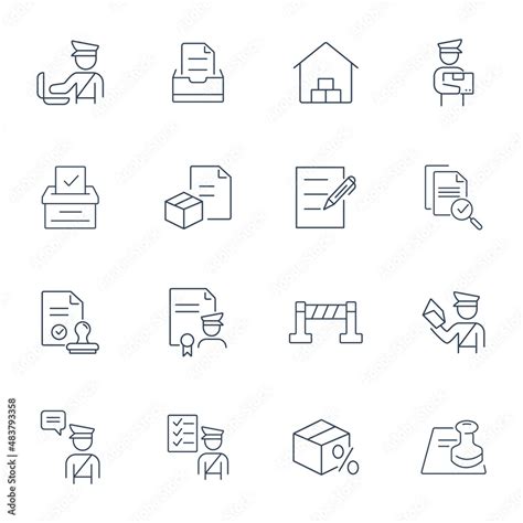 Customs Icons Set Customs Pack Symbol Vector Elements For Infographic