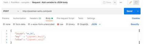 how to pass variables from json to postman body stack overflow