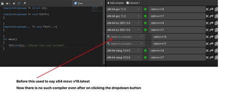 BUG Dropdown Options Under Conformance View Does Not Have Msvc X64