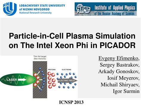 pdf particle in cell plasma simulation on the intel xeon phi in picador