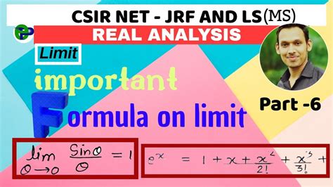 formula on limit limit real analysis csir net mathematical science part 6 youtube