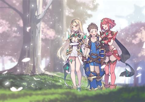 Pyra Mythra And Rex Xenoblade Chronicles And 1 More Drawn By Baffu