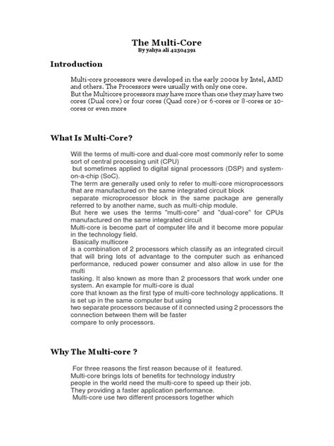 the multecore pdf multi core processor central processing unit