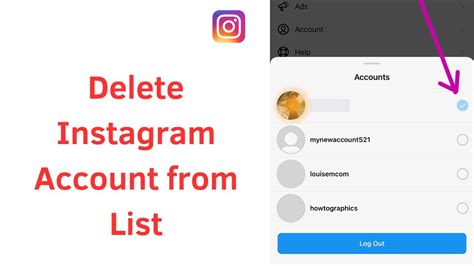 How To Delete Instagram Account From Account List YouTube