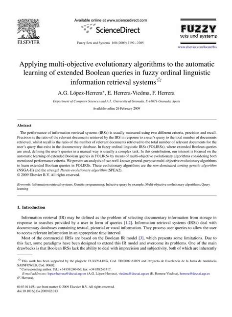 pdf applying multi objective evolutionary algorithms to the automatic learning of extended