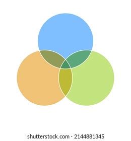 Blank 3 Circle Venn Diagram Colored Stock Vector Royalty Free