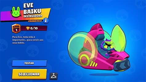 BRAWL STARS 300 JOGUEI A SKIN DA EVE BAIKU YouTube