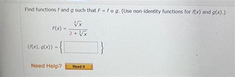 solved find functions f and g such that f f∘g use