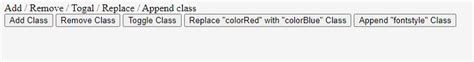add remove replace toggle append css classes using javascript