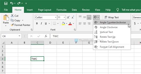 Cómo rotar texto en una hoja de cálculo de Excel manualmente