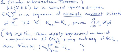 solved 1 cantor intersection the arem 1 let x 1 11 be