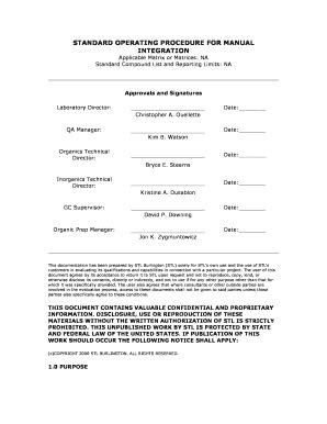 18 Printable Standard Operating Procedures Manual Forms And Templates