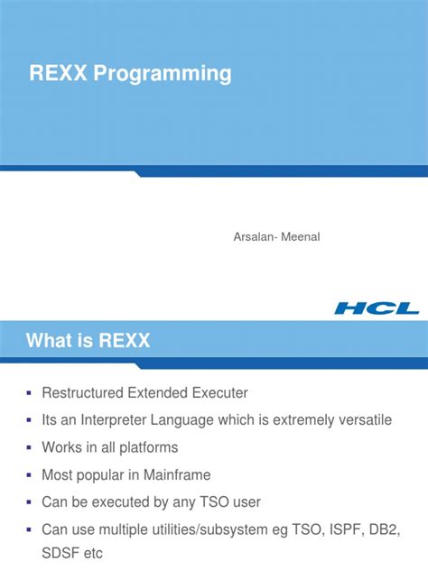 rexx programming arsalan meenal pdf software development computer engineering