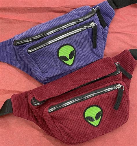 Kynd Bags Green Alien Fanny Pack Rollerskate Skate Waist Bag Cross Body Bum Bag Corduroy Etsy