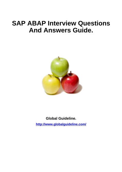 Pdf Sap Abap Interview Questions And Answers Guide Sap Abap
